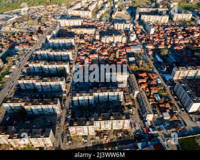 Sunset Aerial view of Stolipinovo ghetto neighborhood in City of ...