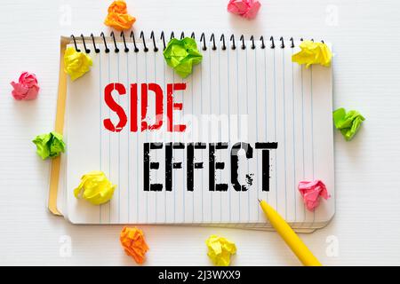 Word writing text Side Effects. Business photo showcasing secondary ...