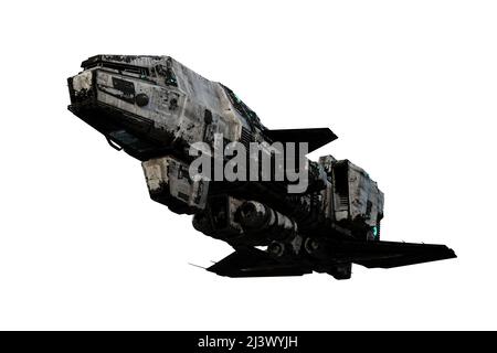 space ship side view on desert, 3d illustration Stock Photo - Alamy