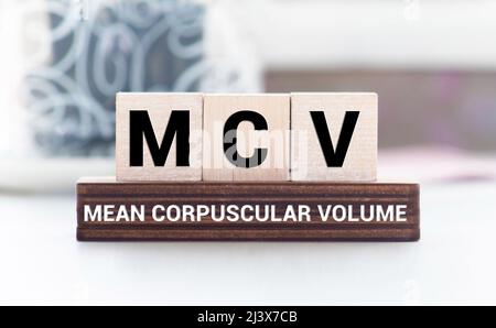 MCV Mean Corpuscular Volume - measure of the average volume of a red ...