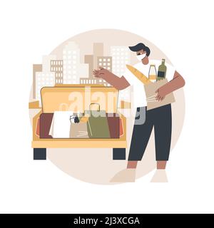 Get supplies without leaving your car abstract concept vector ...