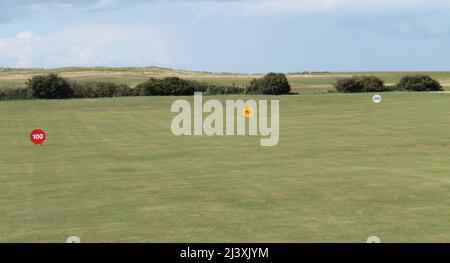 Targets And Distance Markers On A Golf Driving Range Stock Photo - Alamy