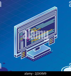 blue contour of lcd monitor Stock Vector Image & Art - Alamy