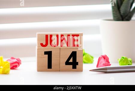 June 14 Calendar. Part of a set Stock Photo - Alamy