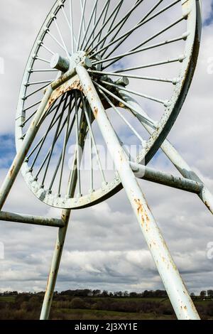 Newcastle-under-Lyme, Staffordshire, 04,08.2022,Apedale pit wheel ...