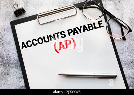 text Accounts Payable - AP on white paper Stock Photo - Alamy