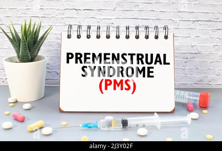 Pms Premenstrual Syndrome Stress - Diagnosis written on a piece of ...