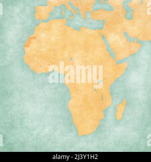 Old Western Sahara Map, Africa Stock Photo - Alamy