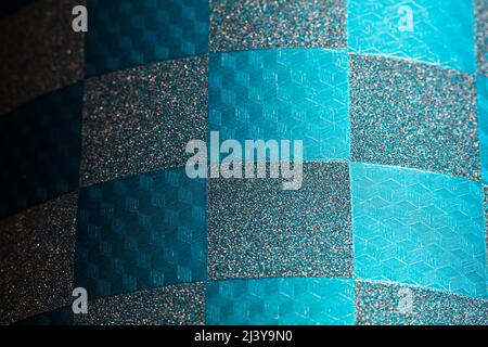 turquoise glossy checkered textured background for design purpose Stock ...
