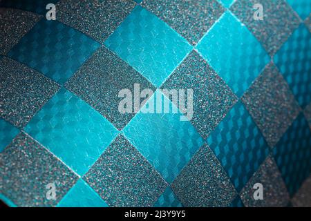 turquoise glossy checkered textured background for design purpose Stock ...