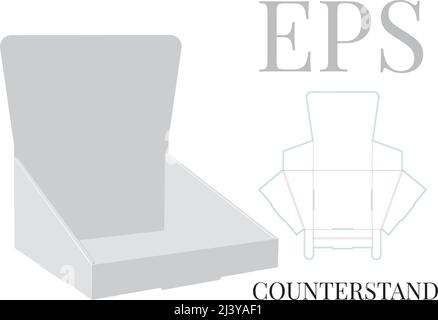 Counter display template, vector with die cut, laser cut layers ...