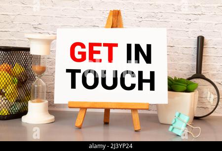 Word writing text Get In Touch. Business concept for Stay in contact ...