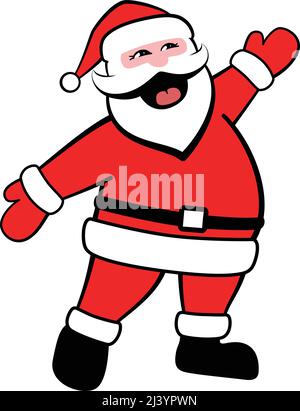 Santa Claus waves hand, say hello, stock illustration Stock Vector ...
