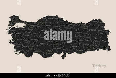 Turkey map, design card blackboard chalkboard vector Stock Vector Image ...