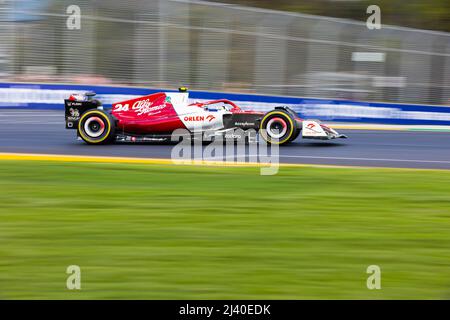 Zhou Guanyu of China drives the number 24 Alfa Romeo F1 C42 Ferrari ...