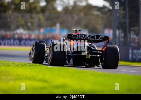 Sergio Perez of Mexico drives the number 11 Oracle Red Bull Racing RB18 ...