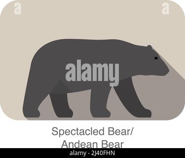 cartoon illustration of spectacled bear funny wild animal character ...