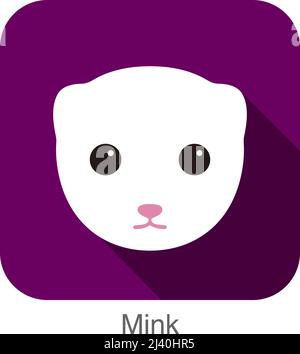 Mink cartoon character with its silhouette illustration Stock Vector ...