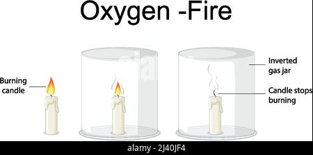 Oxygen and fire science experiment illustration Stock Vector Image ...