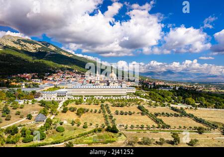 Aerial view of the Monastery of El Escorial Madrid Spain Stock Photo ...