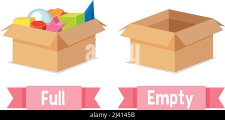 Opposite words for full and empty illustration Stock Vector Image & Art ...