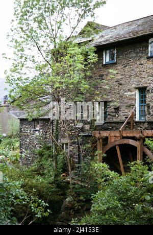 Water wheel of Ambleside water mill Cumbria Stock Photo - Alamy