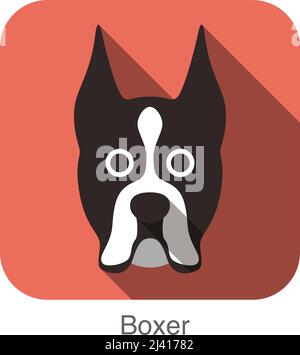 Boxer dog face line art cartoon vector illustration Stock Vector Image ...