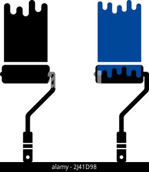 Painter and drawing black icons in set collection for design. Artistic ...