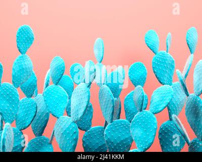 Cactus pastel colored art gallery Style. Creative cacti concept. 3 D ...