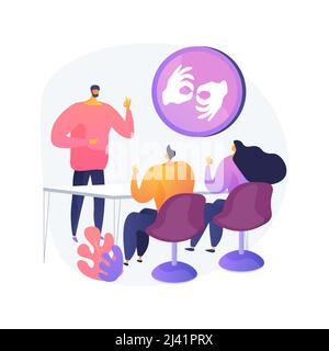 Sign language tutor isolated cartoon vector illustration Stock Vector ...