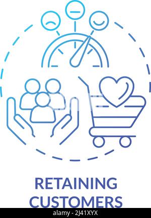 Customer retention blue gradient concept icon Stock Vector Image & Art - Alamy