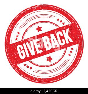 GIVE BACK text on red grungy vintage rectangle stamp Stock Photo - Alamy