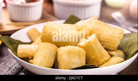 fried cassava, snack made from cassava root and served fried with ...