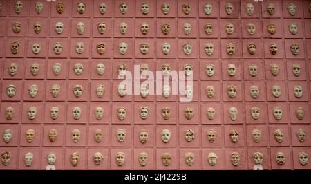 Tragicomic Theater Masks. Tragedy and comedy grotesque masks. 3D images ...