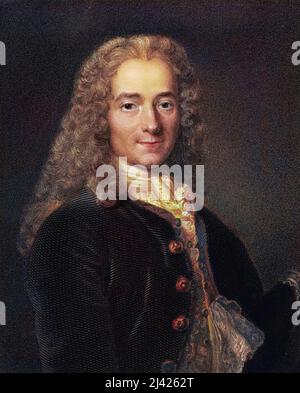 . Portrait of Voltaire (1694-1778) . 18th century. Cathelin-Voltaire ...