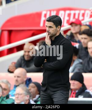 Mikel Arteta, head coach of Arsenal ahead of the UEFA Champions League ...