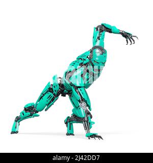 cyborg is loading a panther pose, 3d illustration Stock Photo - Alamy