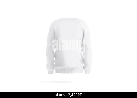 Blank white knitted sweater mockup, front and back view Stock Photo - Alamy