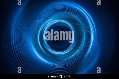 Flowing curves with glowing neon lines, 3d rendering. Computer digital ...