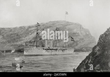 Spanish 1st class cruiser 'Reina Mercedes' Stock Photo - Alamy