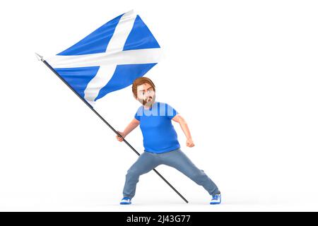 Person waving a scotland flag standing on top of a bitcoin ...