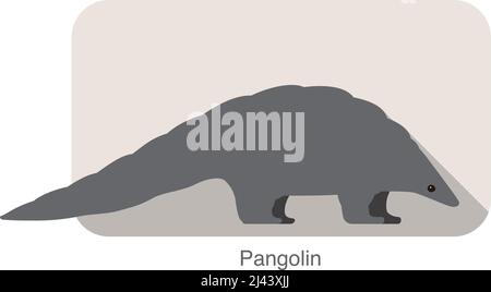 pangolin walking and searching, side view, vector illustration Stock ...