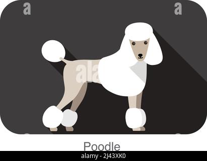 Poodle standing and watching, side view cartoon, vector illustration ...