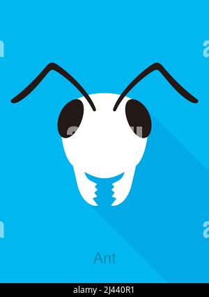 An illustration of a cute ant face icon isolated on a white background ...