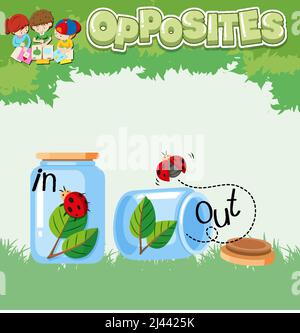 Opposite words for in and out illustration Stock Vector Image & Art - Alamy