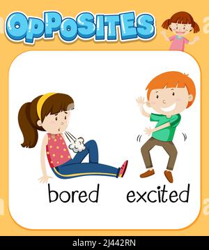 English vocabulary of excited illustration Stock Vector Image & Art - Alamy