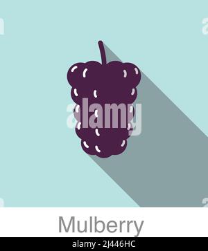 Mulberry Flat design clip art vector illustration isolated on a white ...