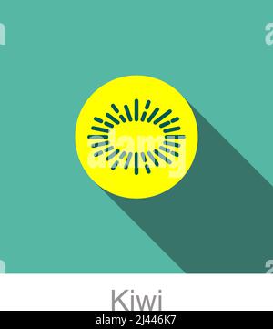 Kiwi Flat design clip art vector illustration isolated on a white ...