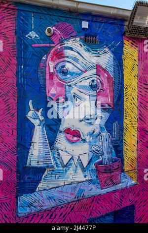 Abstract Cuboid Girl Street Art, Frankston, Victoria, Australia Stock ...