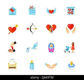 St. Valentines Day design with Bottle and two glass of wine, box with ...